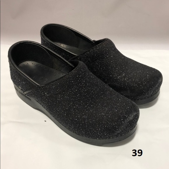 Dansko | Shoes | Dansko Womens Black Dazzle Textured Shimmer Clogs ...